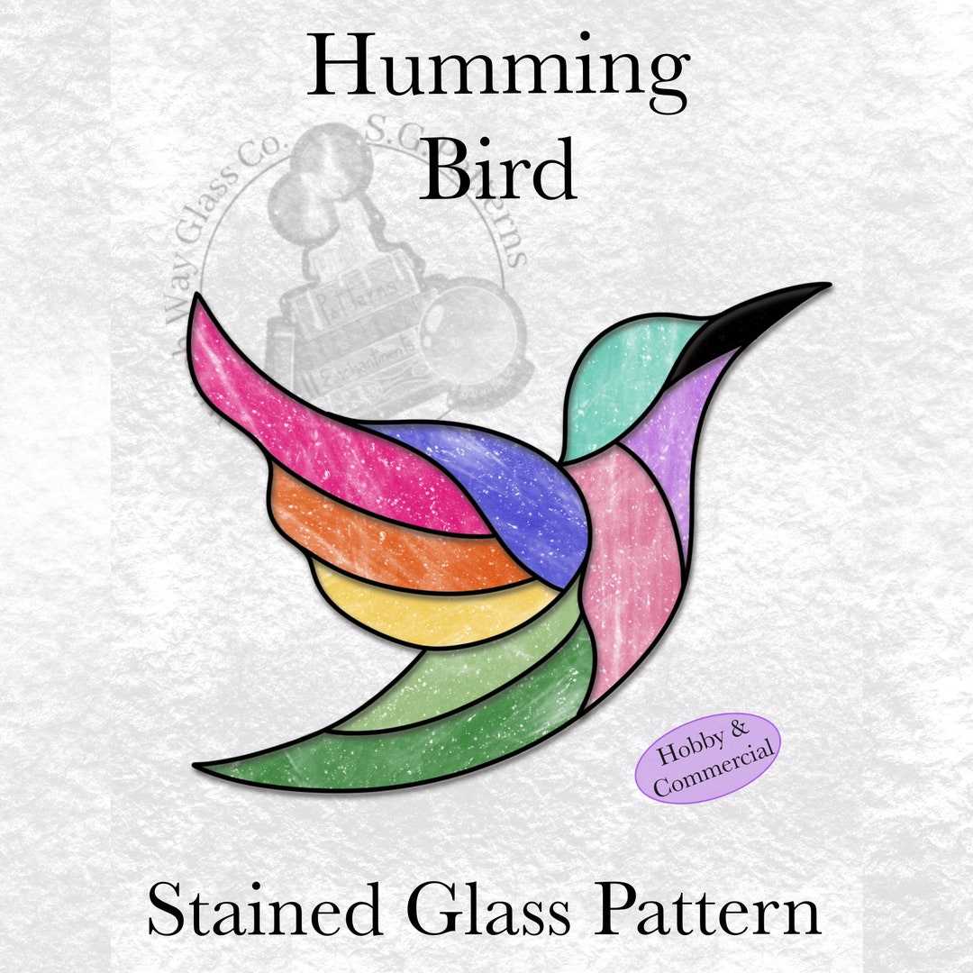 INSTANT DOWNLOAD Hummingbird Stained Glass Pattern - Etsy