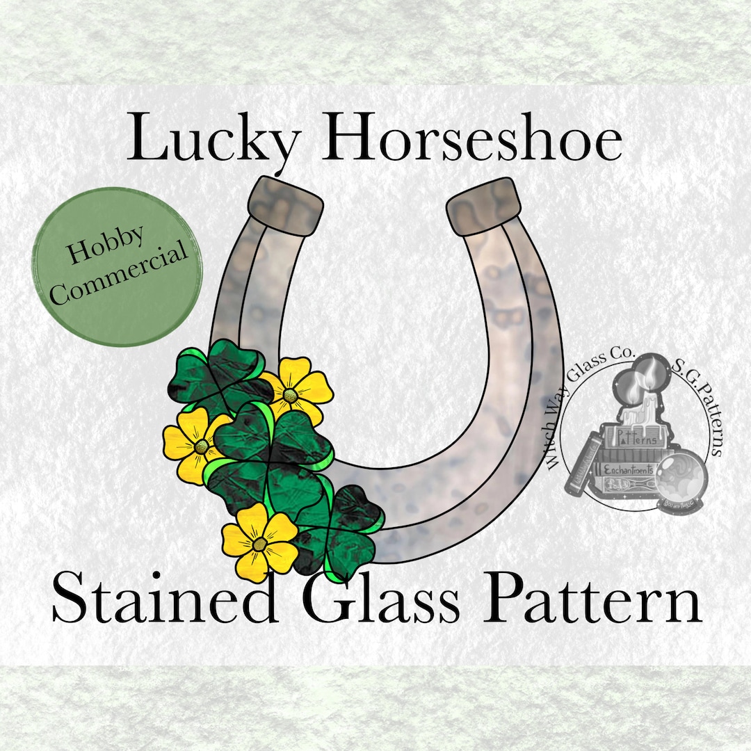 INSTANT DOWNLOAD DIGITAL Download Lucky Horseshoe Stained Glass Pattern ...