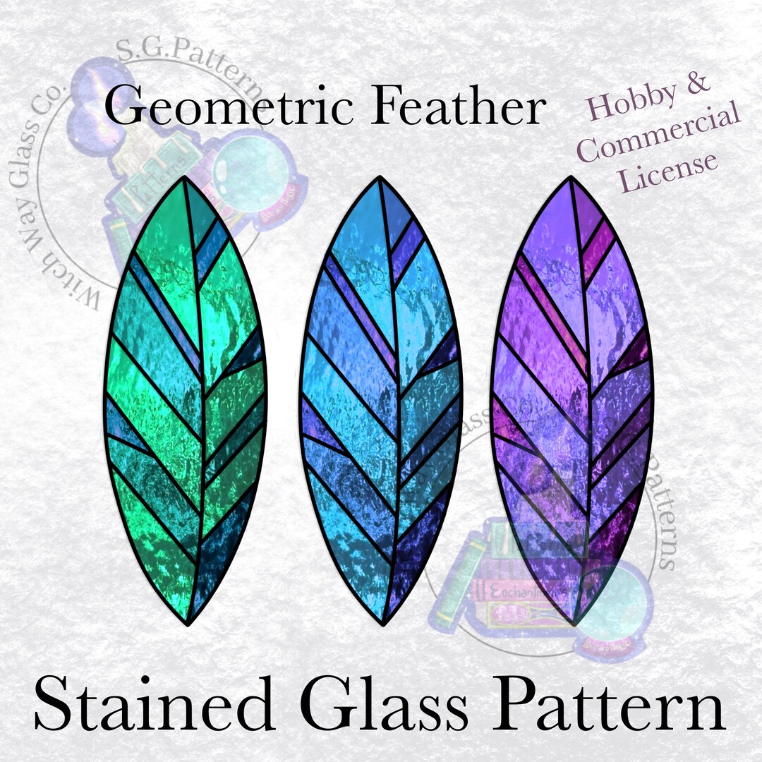 INSTANT DOWNLOAD Stained Glass Feather Pattern - Etsy