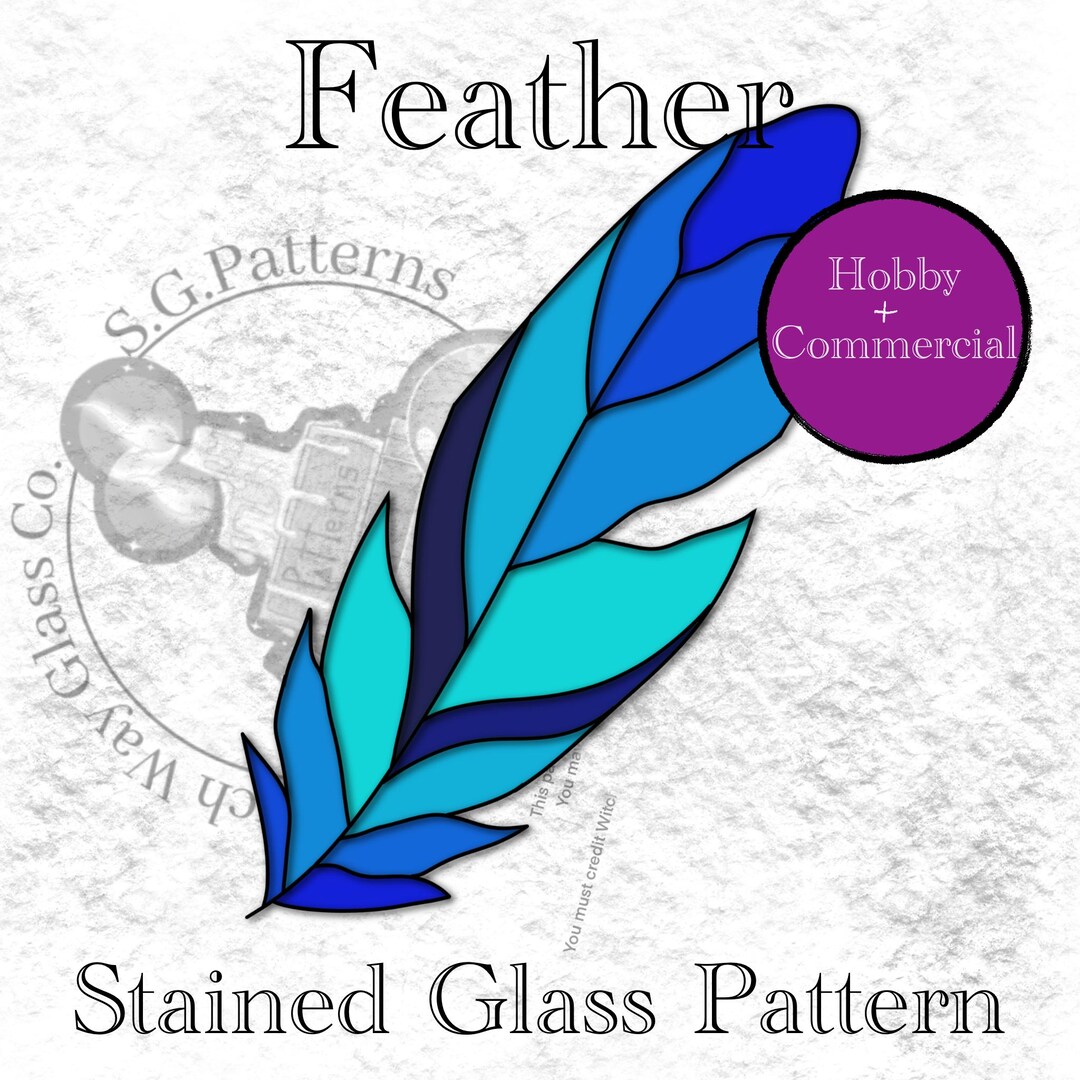 Feather Stained Glass Pattern: Bird Lover Design (digital Download ...