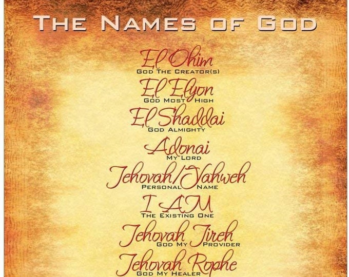Names of God 11'' X 17'' Inspirational Christian Poster-j72 - Etsy