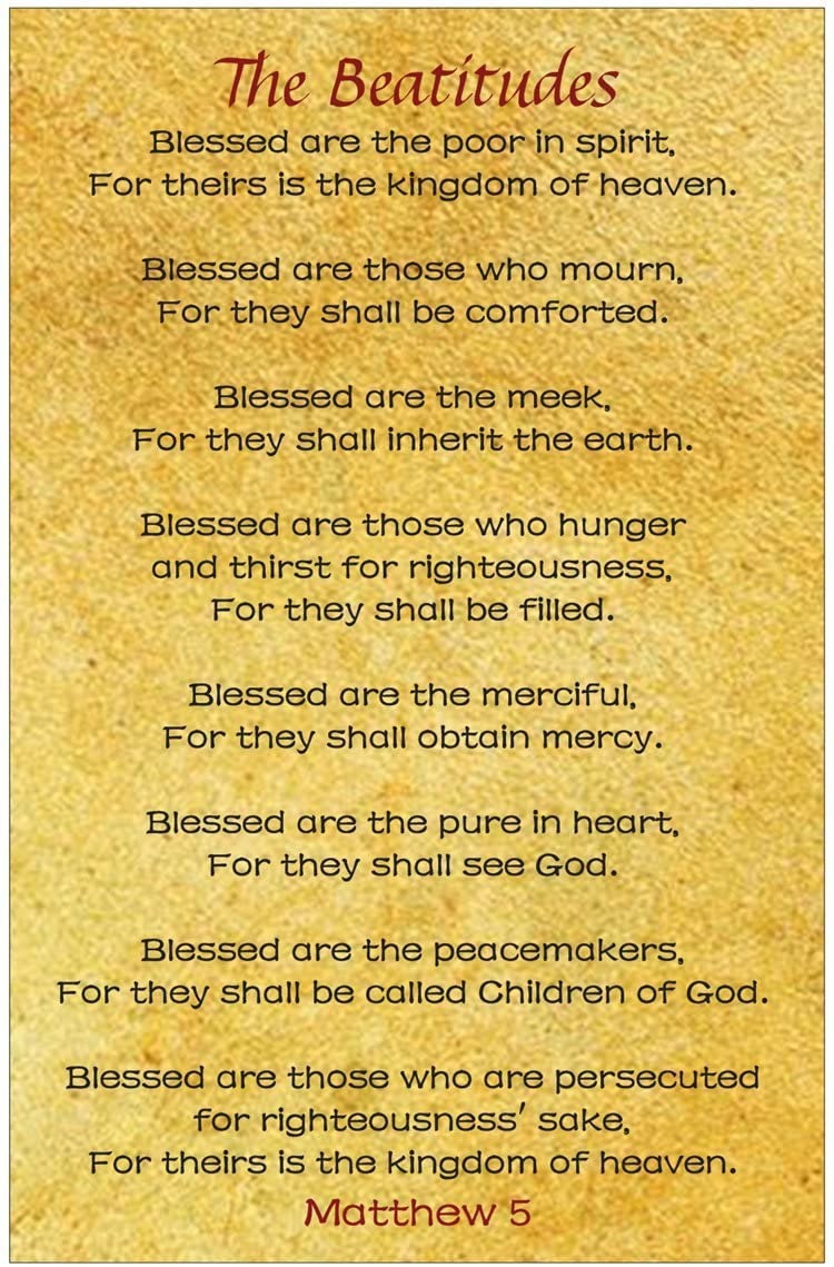 The Beatitudes 11" X 17'' Inspirational Christian Poster-d4 - Etsy