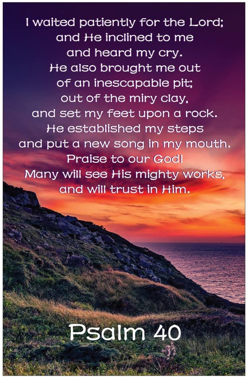 Psalm 40 11'' X 17'' Inspirational Christian - Etsy