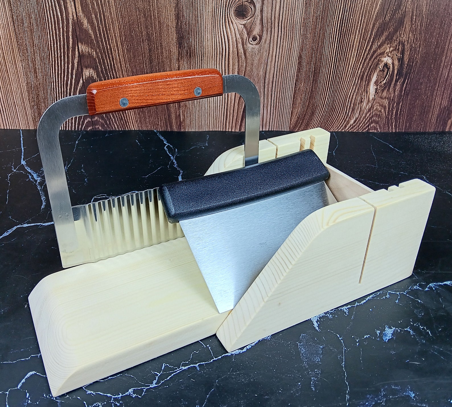 Wood Soap Cutting Box With Blade and Wavy Cutter - Etsy