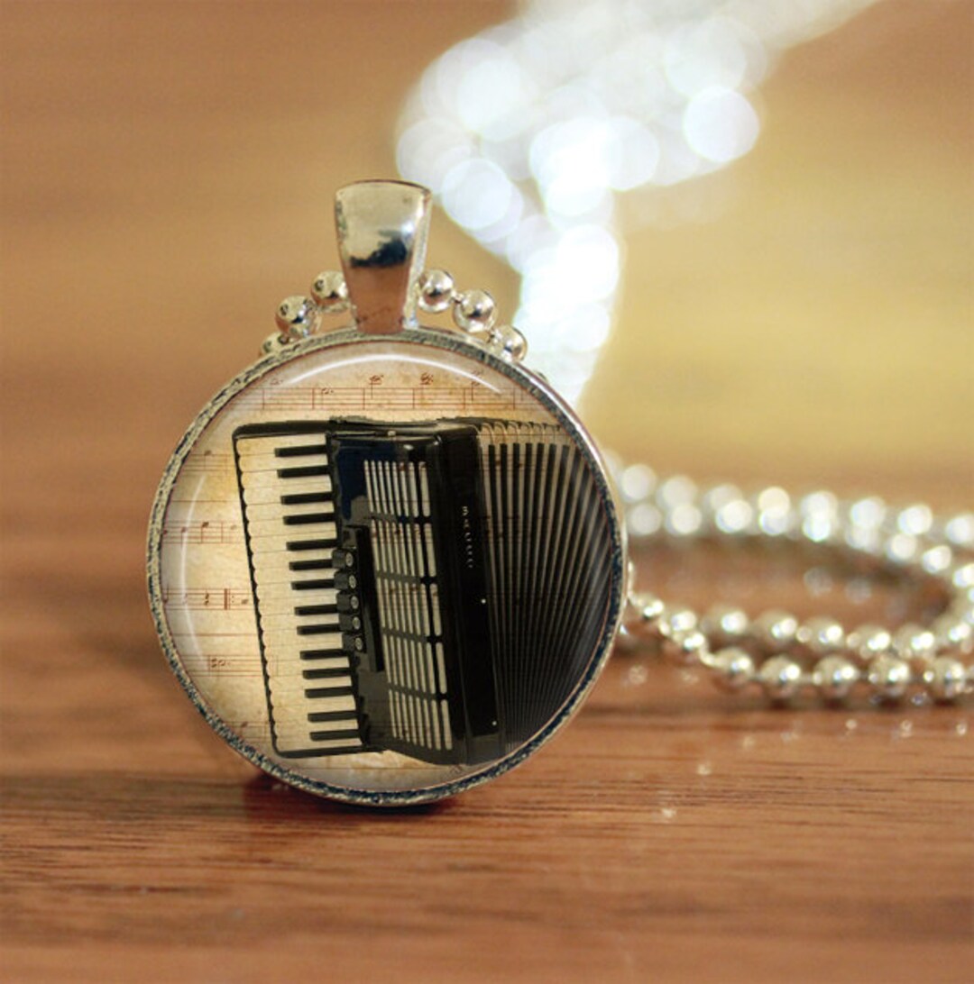 Accordion Sheet Music Pendant Keychain Necklace Jewelry - Etsy