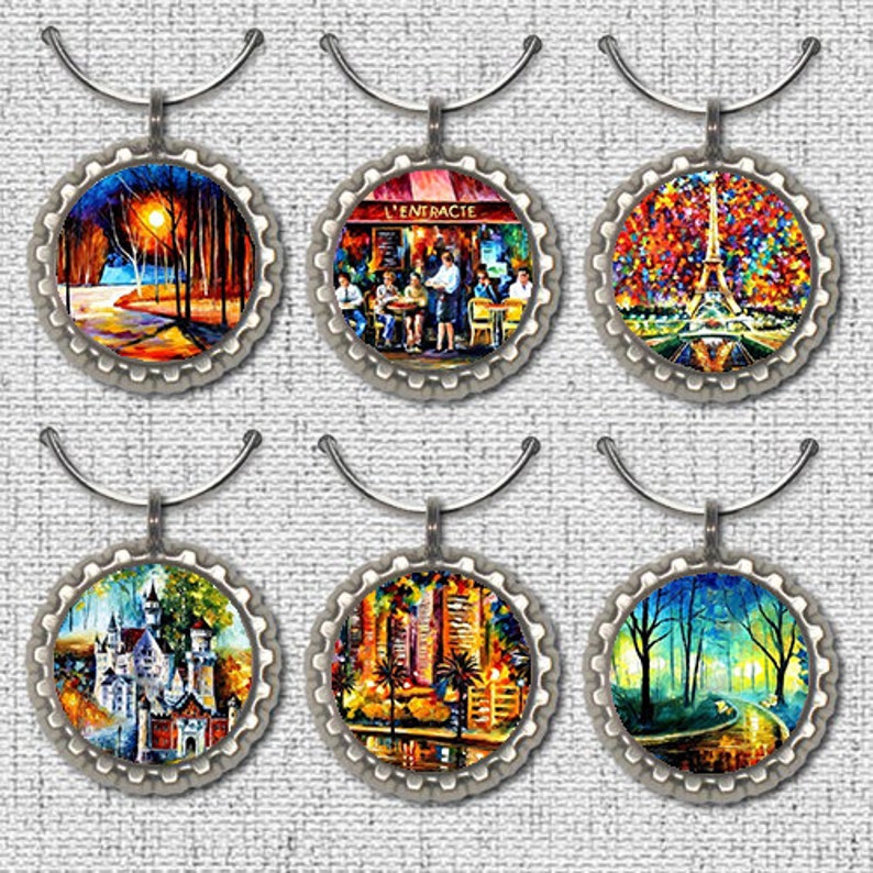 Wine Glass Charm Art Wine Charm Art Artistic Wine Charm - Etsy