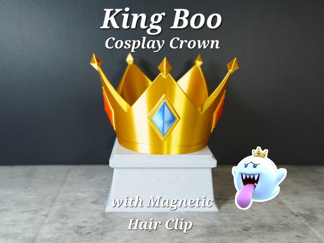 King Boo Super Mario Bros Cosplay Crown Replica With Removable Magnetic ...