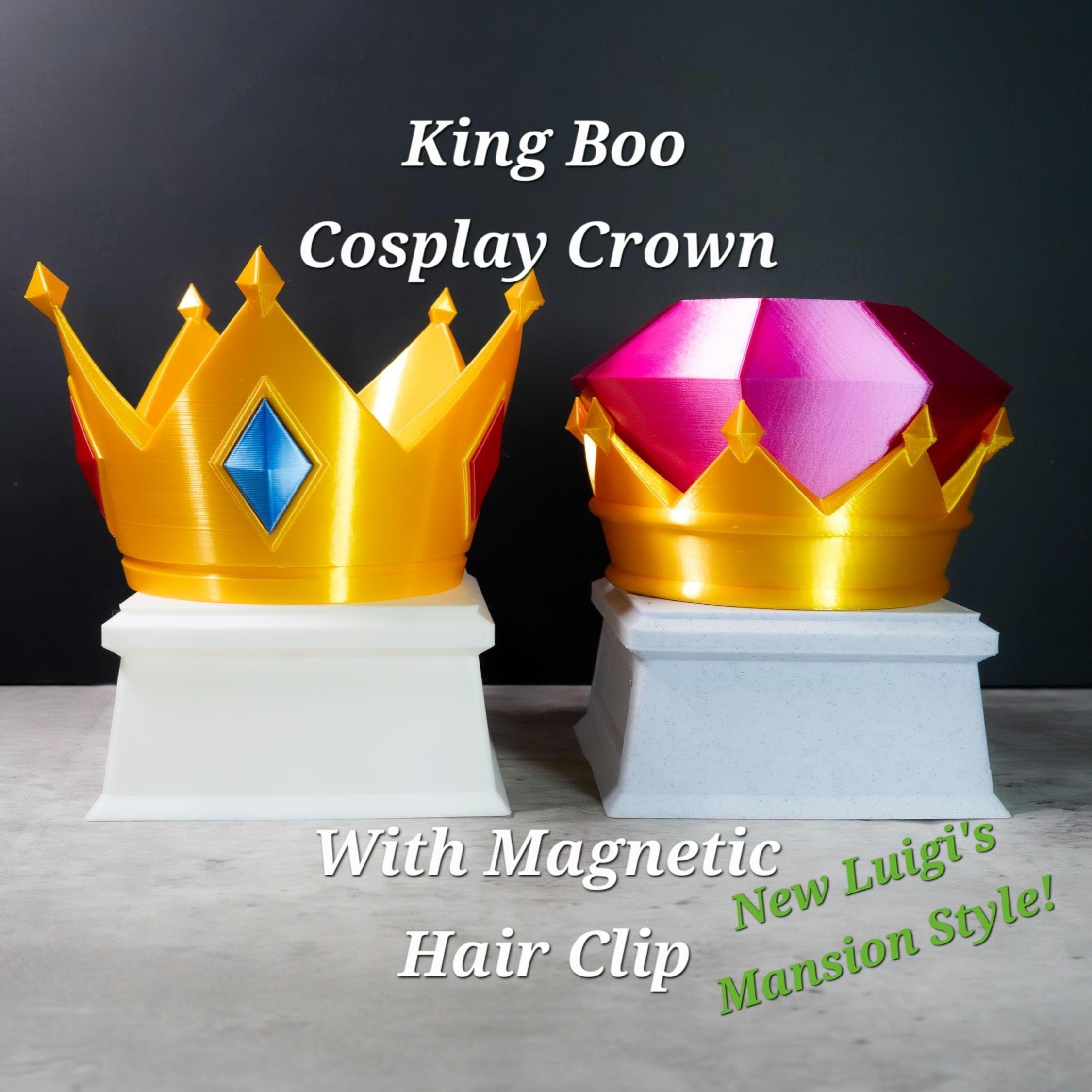 King Boo Super Mario Bros Cosplay Crown Replica With Removable Magnetic ...