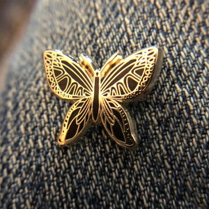 Black Butterfly Enamel Pin - Butterfly Pin, Butterflies, Lapel Pins ...