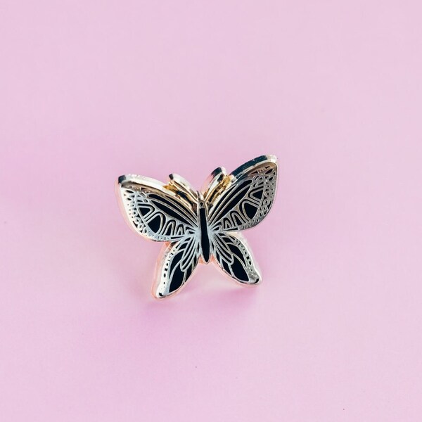 Black Butterfly Lapel Pin - Etsy