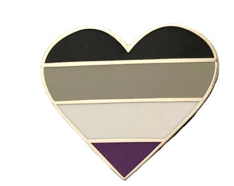 Asexual pride pin Ace lapel pin Asexual flag pin Heart | Etsy