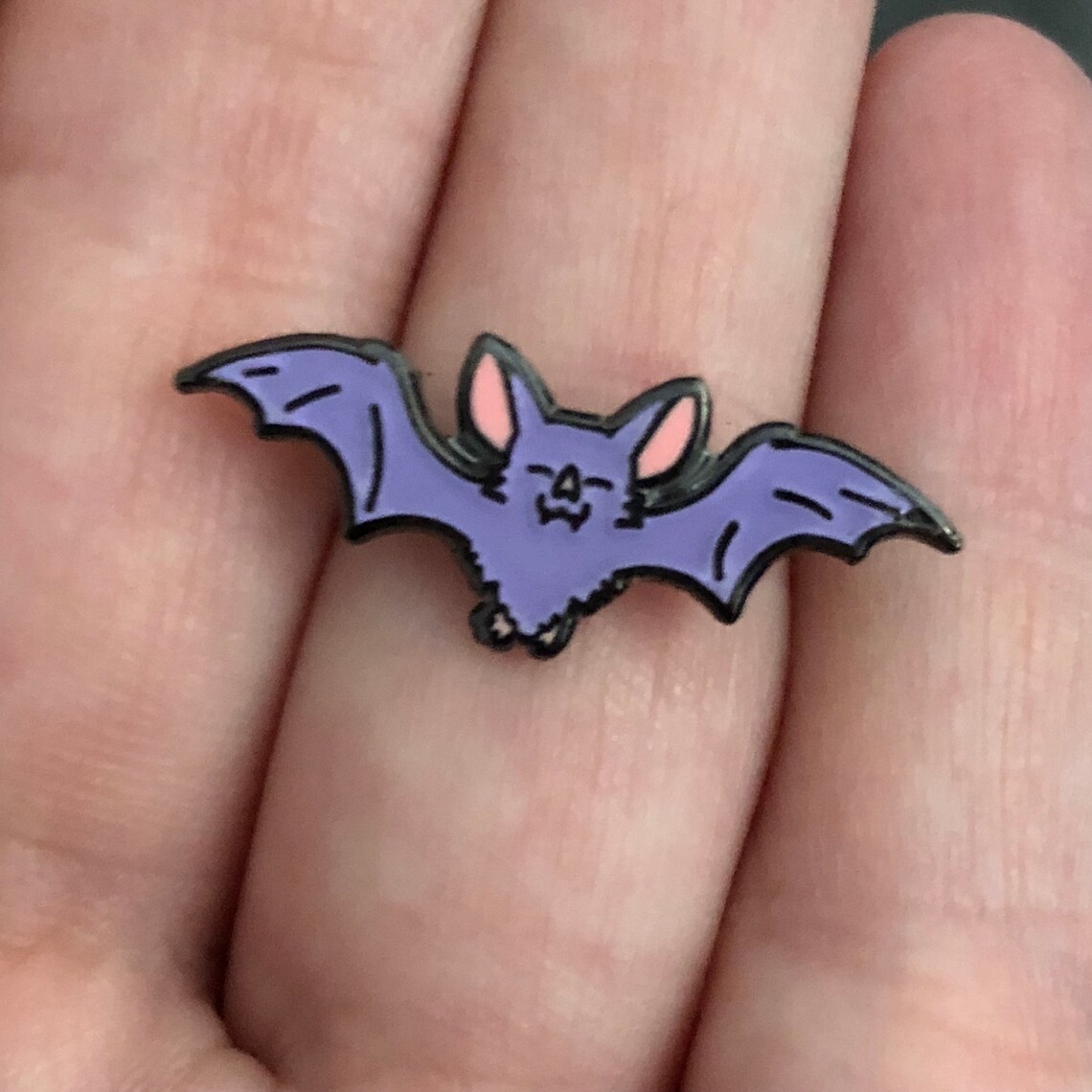 Lavender or black bat enamel pin Halloween pins kawaii | Etsy