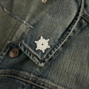 White Snowflake Enamel Pin, Snowflake Enamel Pin, Lapel Pin, Winter ...