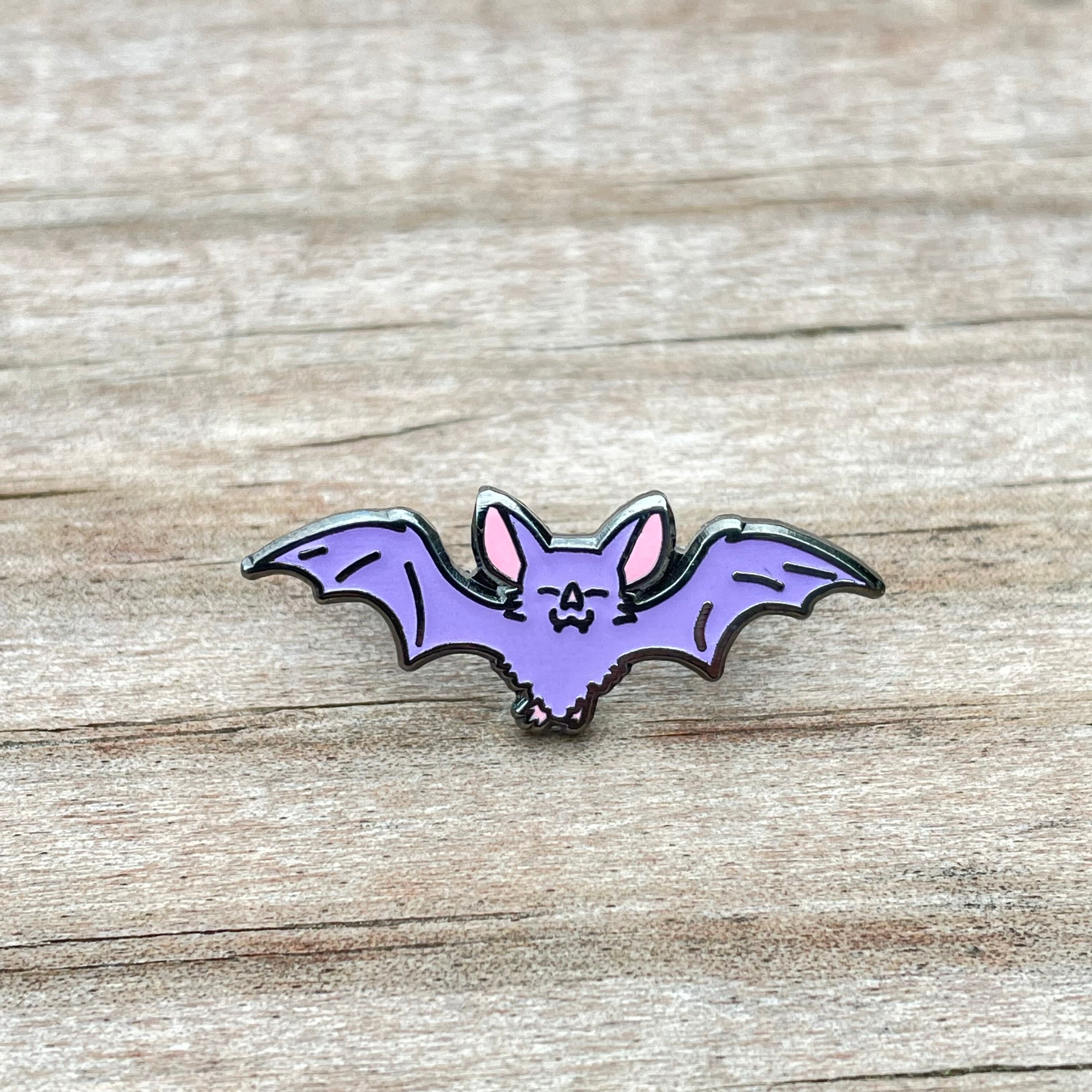 Lavender or Black Bat Enamel Pin Halloween Pins Kawaii - Etsy