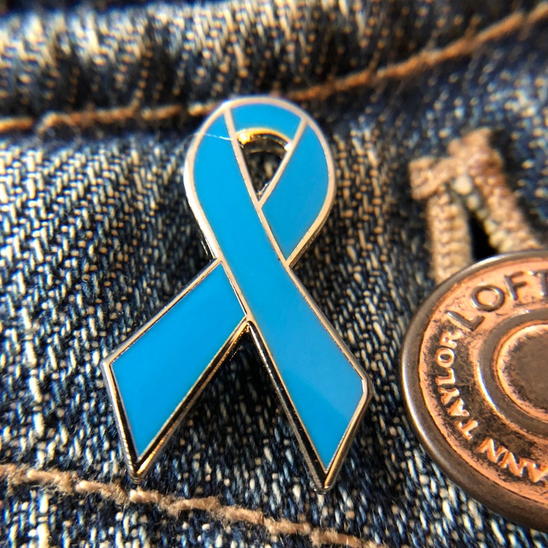 Light Blue Awareness Ribbon Enamel Pin Prostate Cancer | Etsy