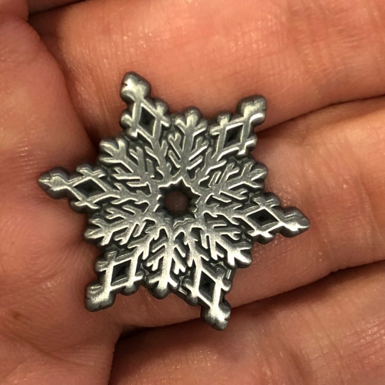 Antique Silver Snowflake Enamel Pin Lapel Pin Winter - Etsy