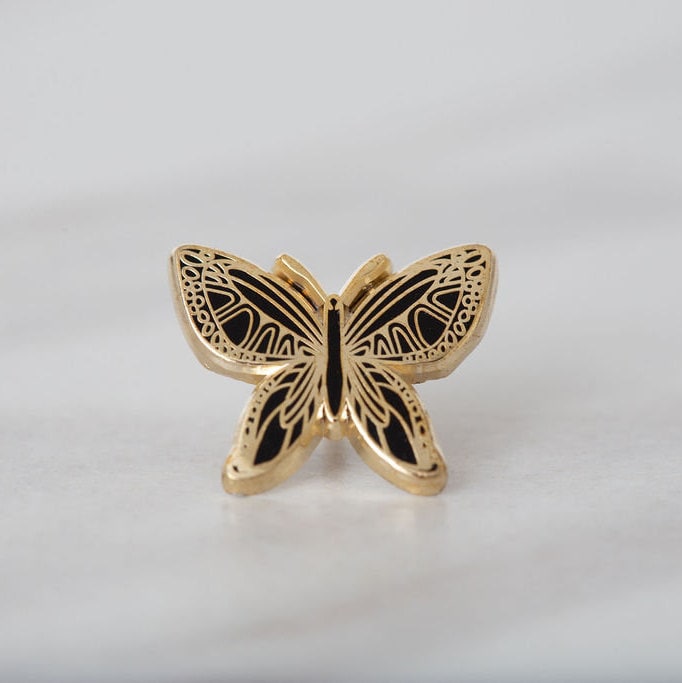 Black Butterfly enamel pin butterfly pin butterflies lapel | Etsy