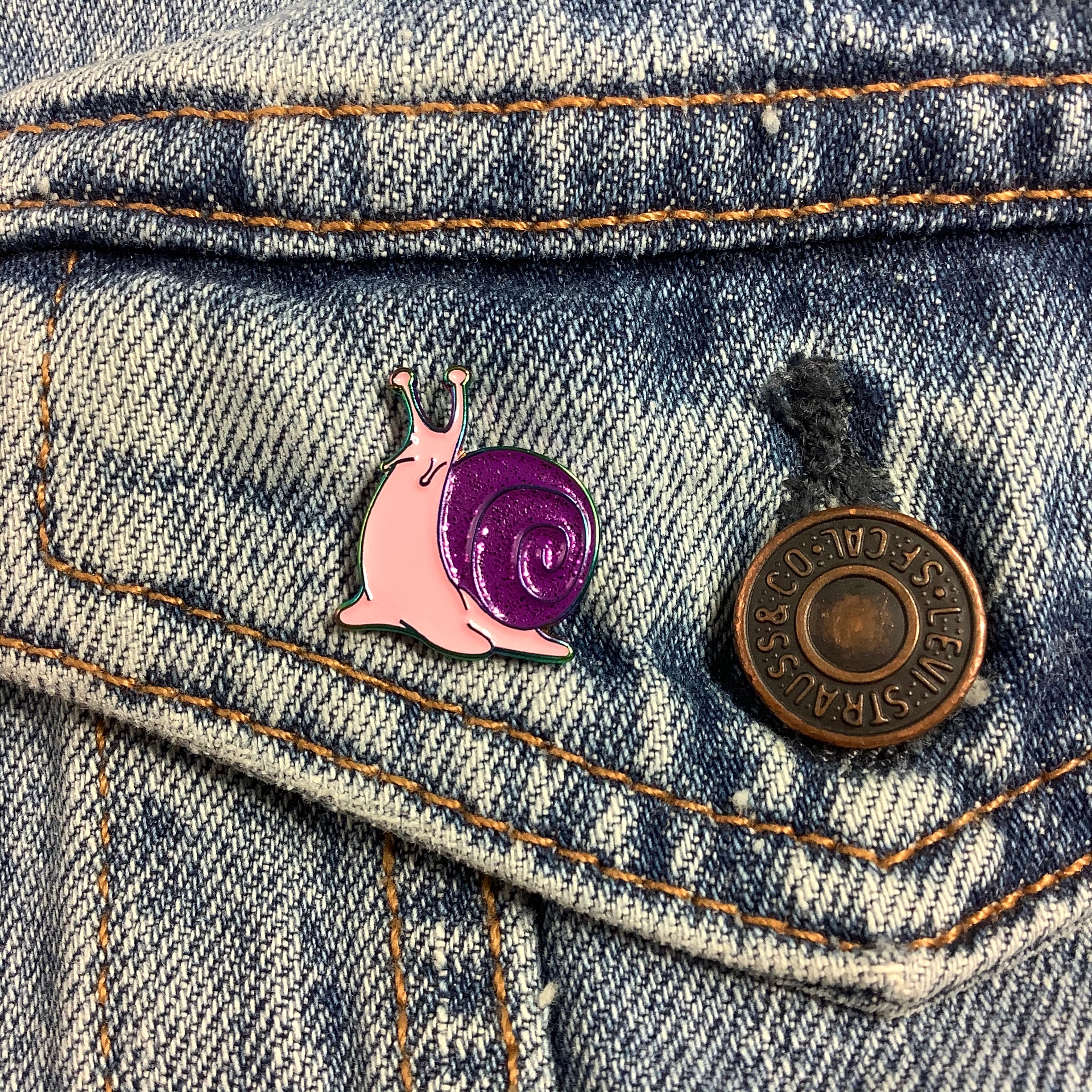 Pink and Purple Rainbow Snail Enamel Pin 0.75 Kawaii - Etsy