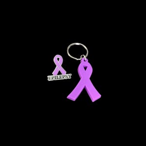 Epilepsy Awareness Ribbon Enamel Pin & Keychain Set - Etsy