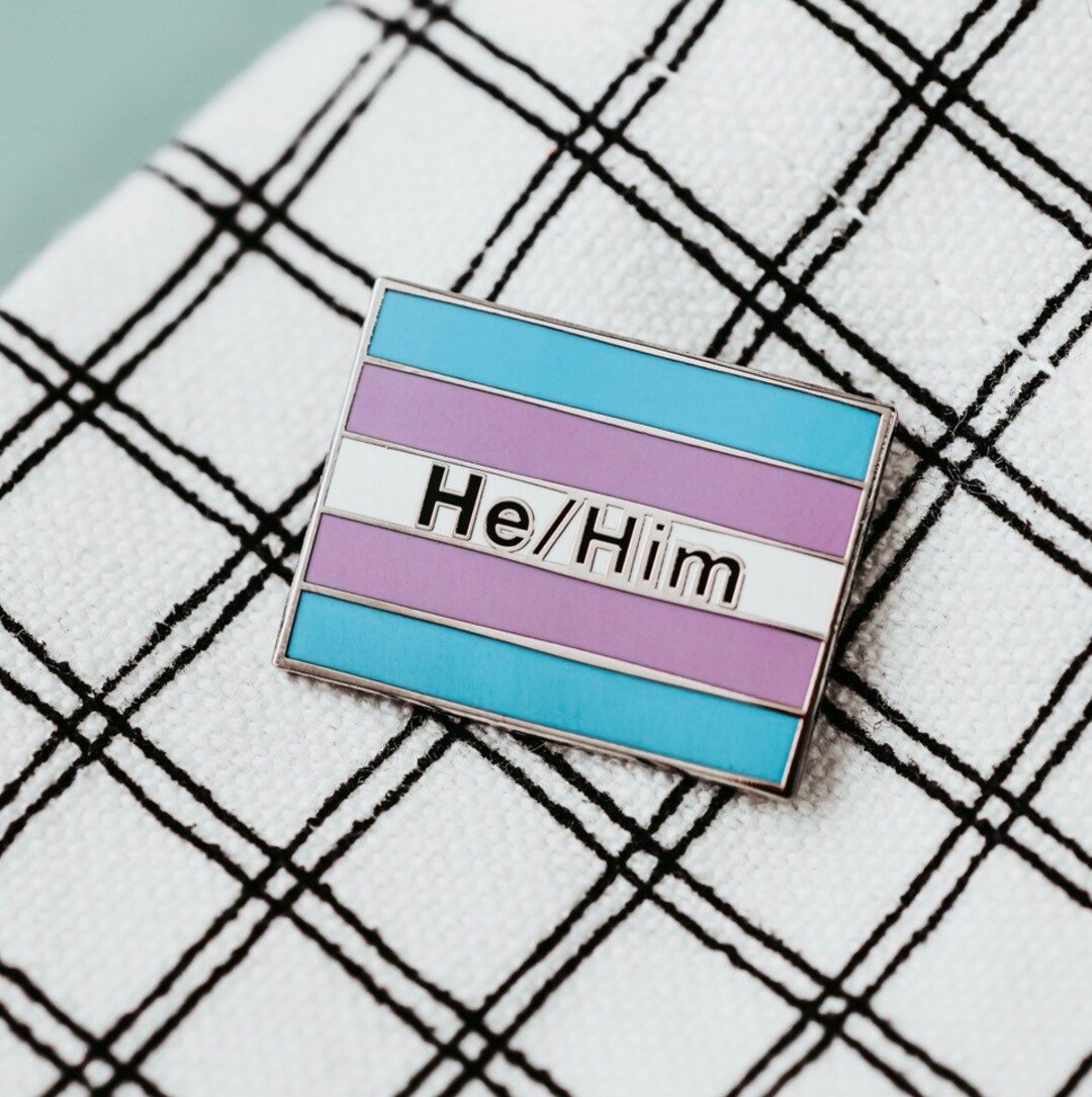 He Him Pronoun Enamel Pin - He Him His, He Him Pronoun Pin, Transgender ...