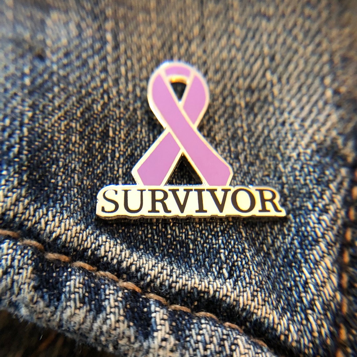 Lavender SURVIVOR Awareness Ribbon Pins All Cancer - Etsy