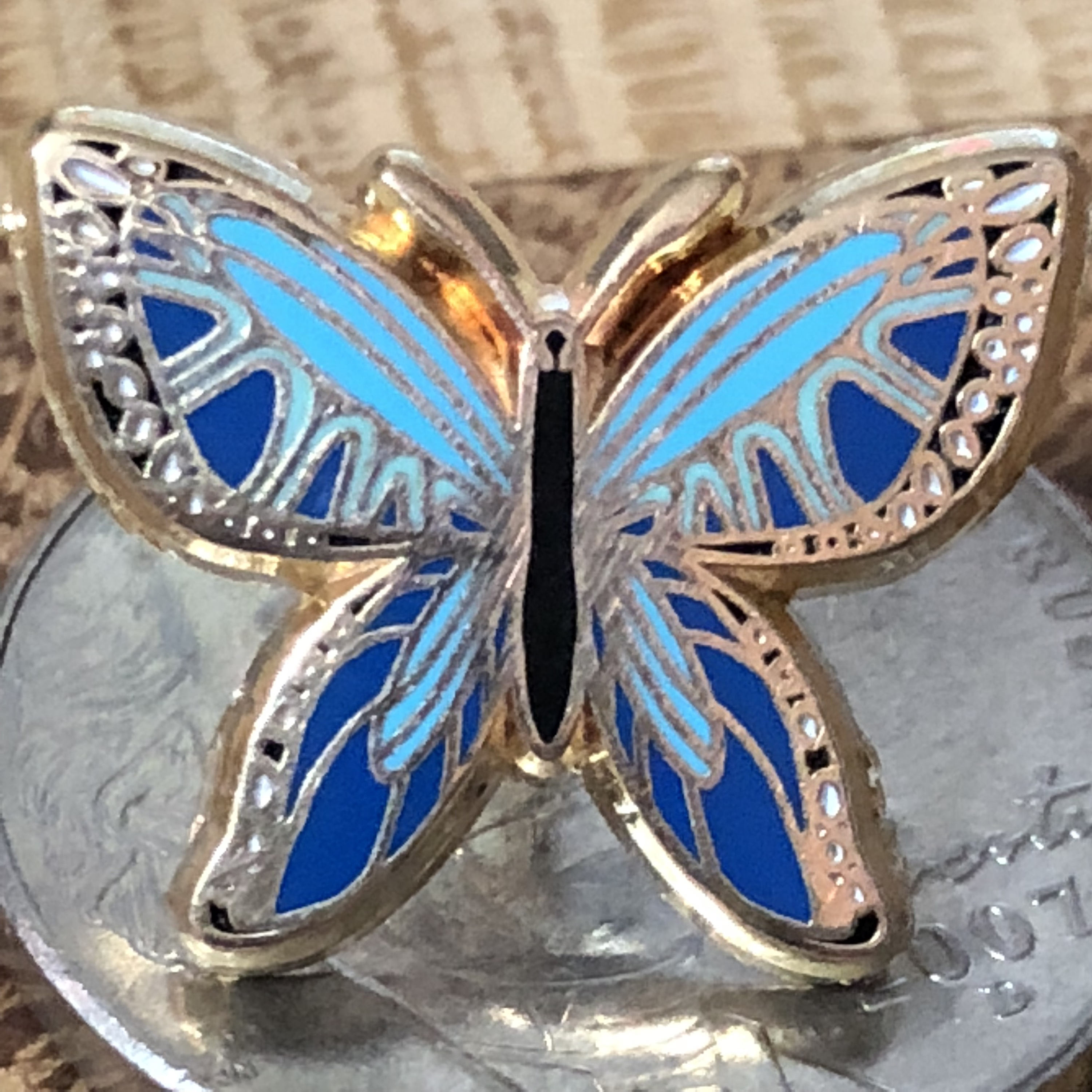 5 pack Blue Butterfly enamel pin butterfly pin butterflies | Etsy