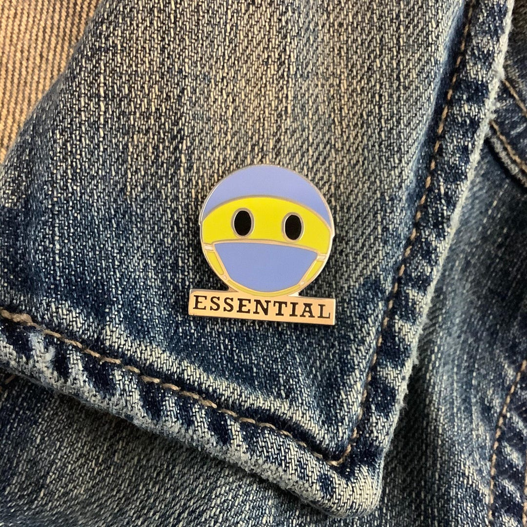 Essential Worker Enamel Pin: Masked Hero Gift - Etsy