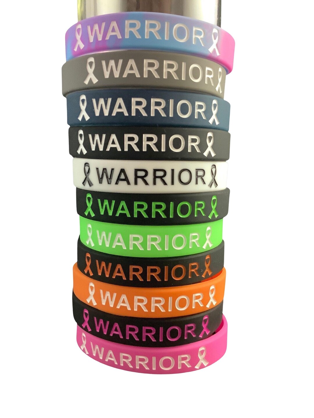Warrior Silicone Awareness Ribbon Wristband: Cancer Support - Etsy