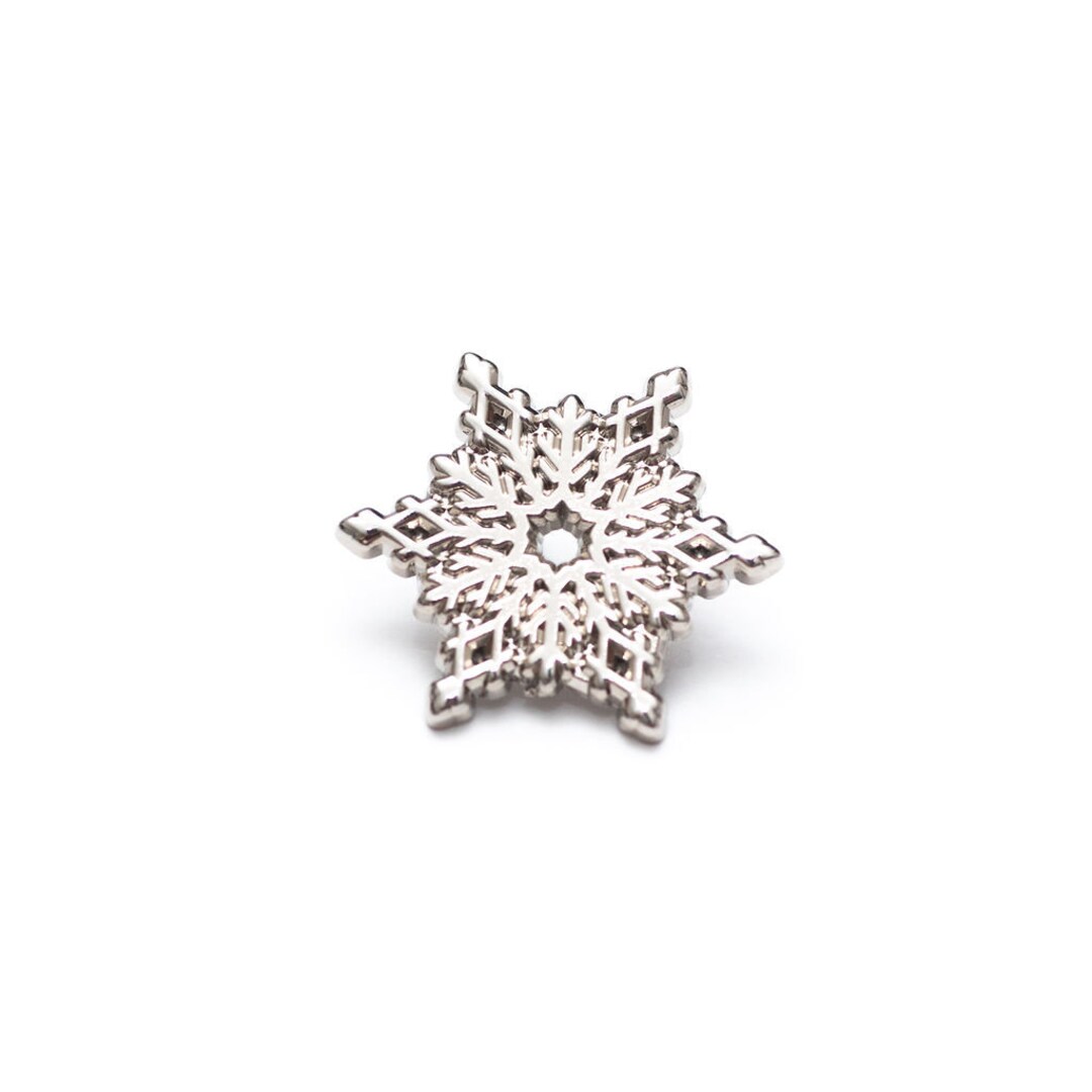 Chrome Silver Snowflake Enamel Pin, Snowflake Enamel Pin, Lapel Pin ...