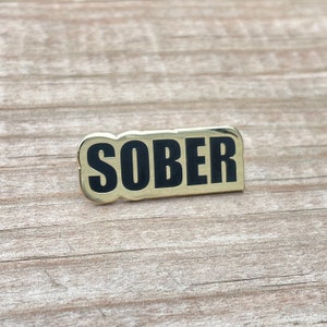 Gold Sober Enamel Pin - 12 Step Program. Treatment, Recovery, Addiction ...