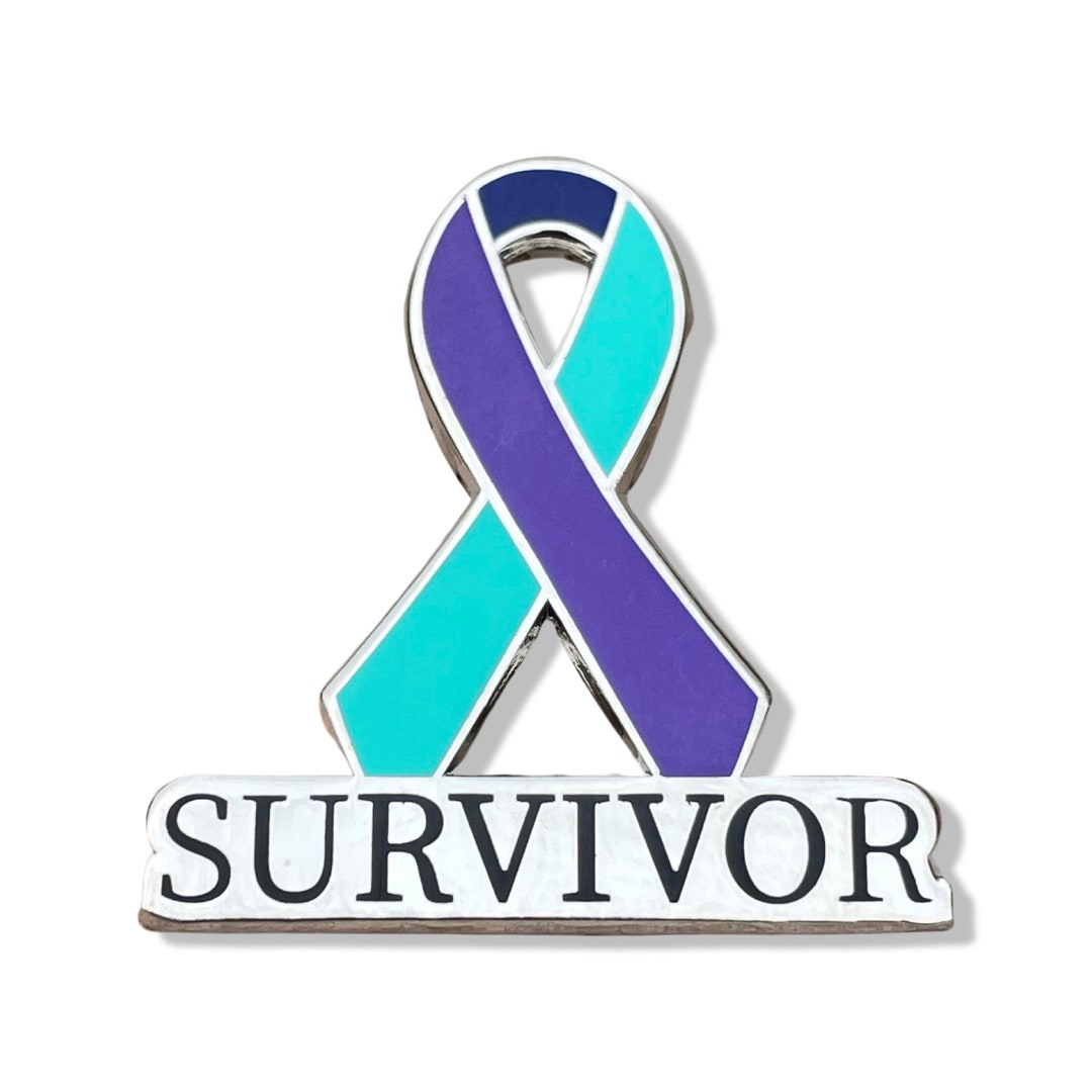 Suicide Survivor Ribbon Enamel Pin - Hard Enamel, Suicide Awareness ...