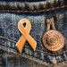 Orange Awareness Ribbon Pins - Leukemia, ADHD, Melanoma, Malnutrition ...