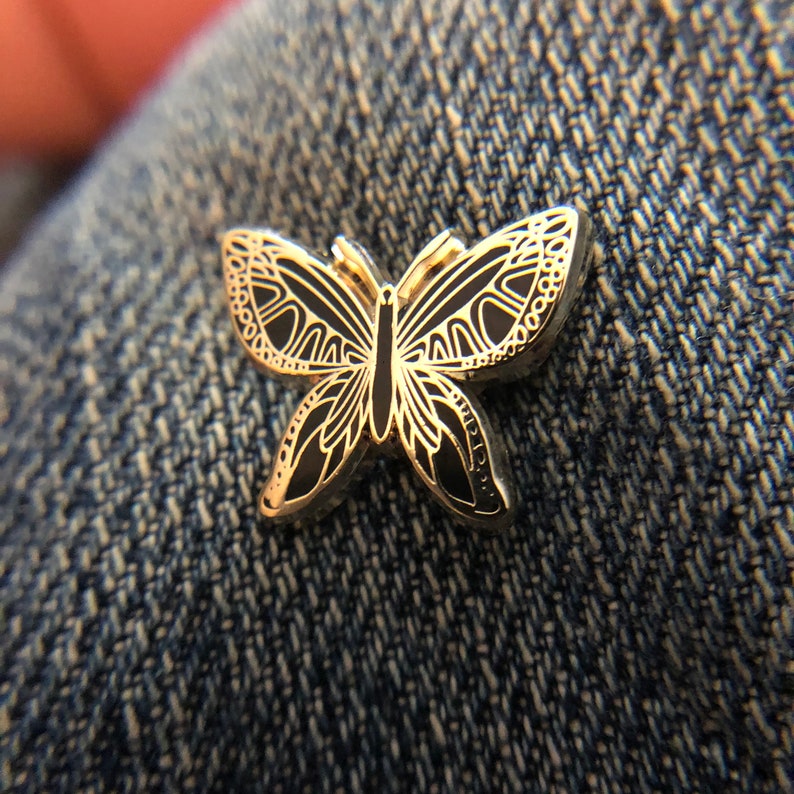 Black Butterfly enamel pin butterfly pin butterflies lapel | Etsy