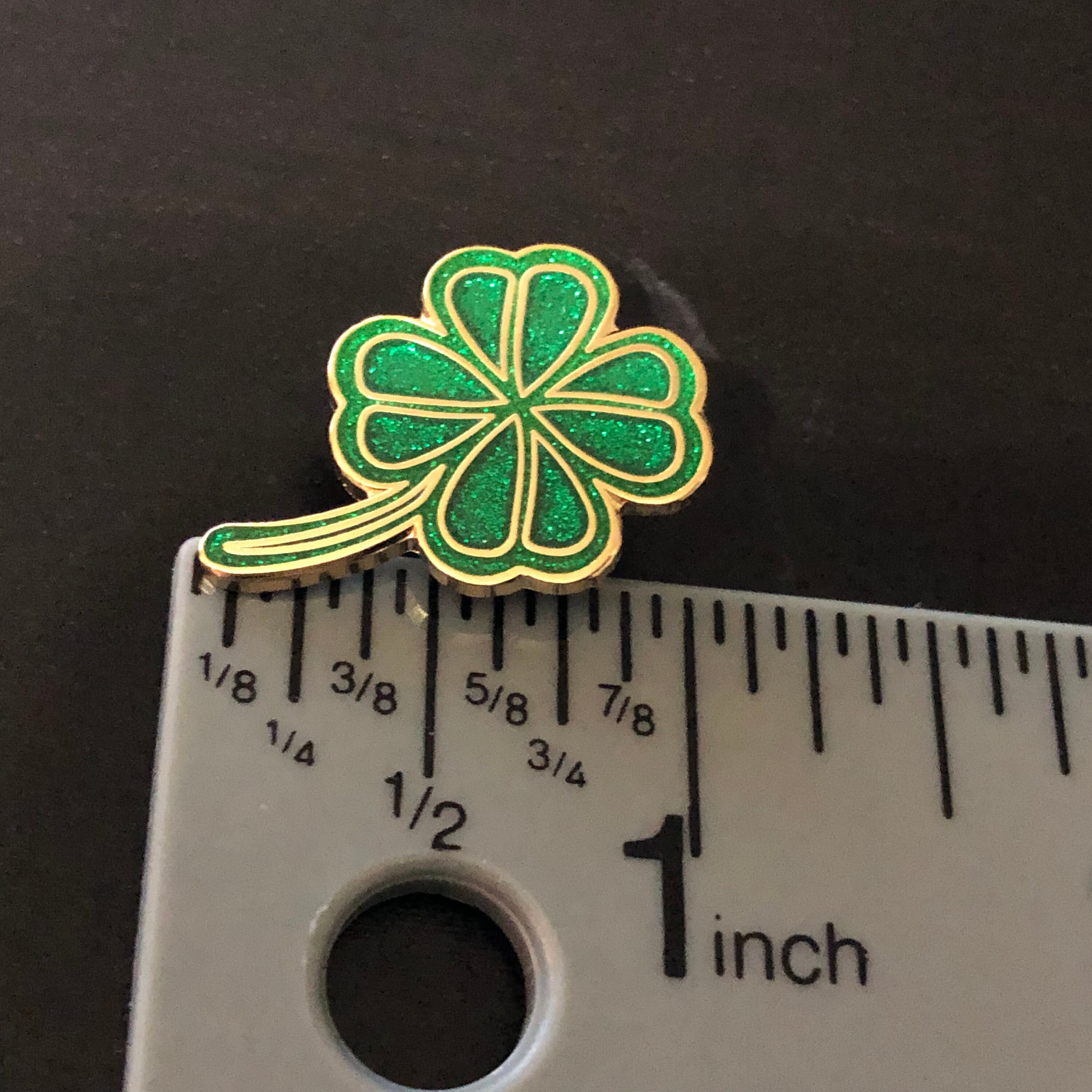 Small Glitter Shamrock Enamel Pin Lucky Shamrock Lucky | Etsy