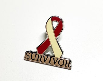 Head, Neck and Throat Cancer Warrior Awareness Ribbon Enamel Pin 1-inch ...