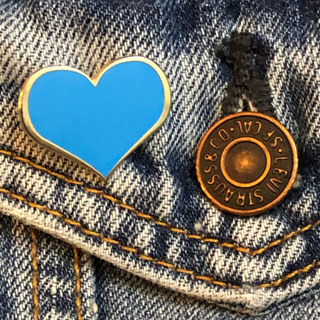 Blue Heart Enamel Pin 1-inch – Gold Plated | Friendship, Loyalty ...