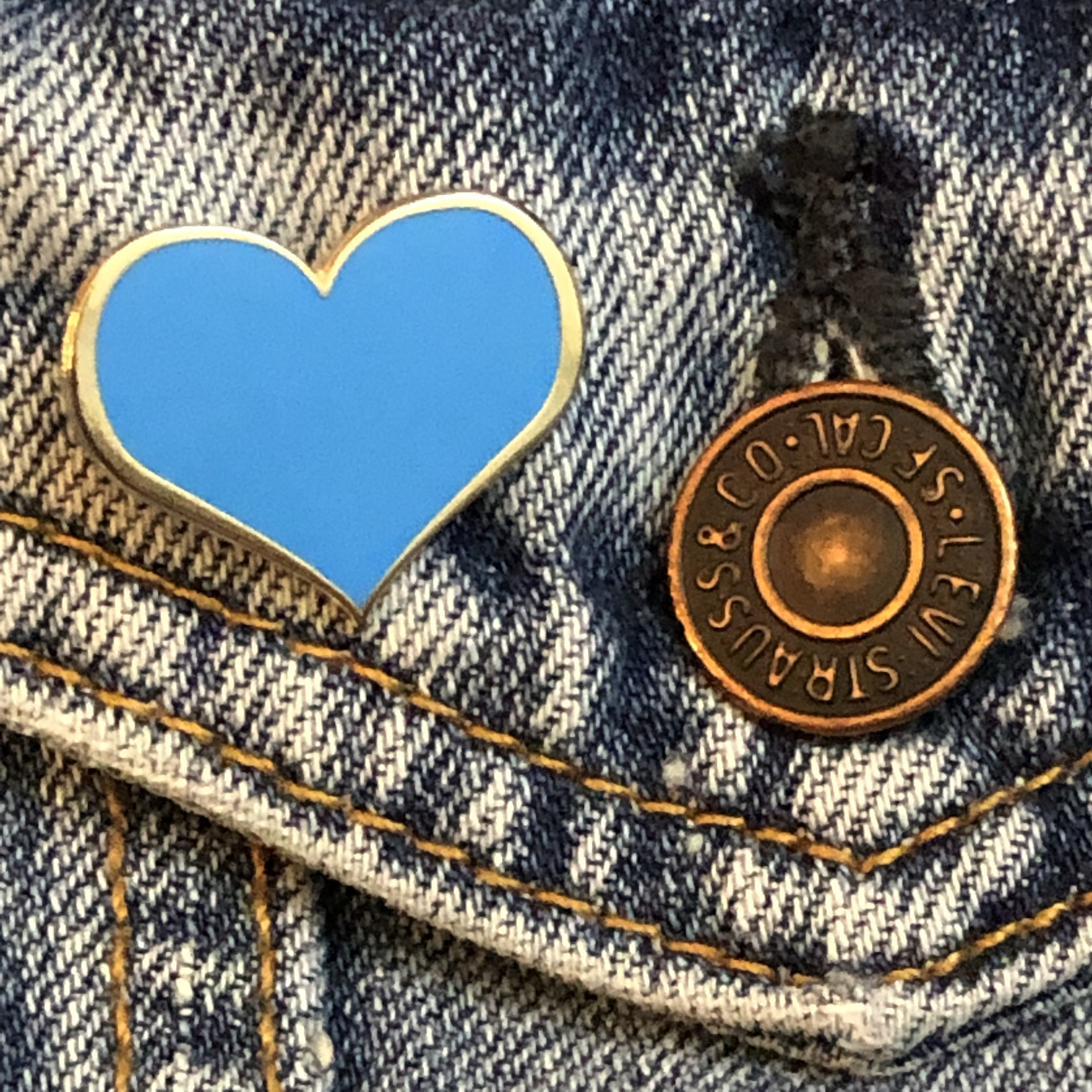 Blue heart enamel pin 1 kawaii pins lapel pins | Etsy