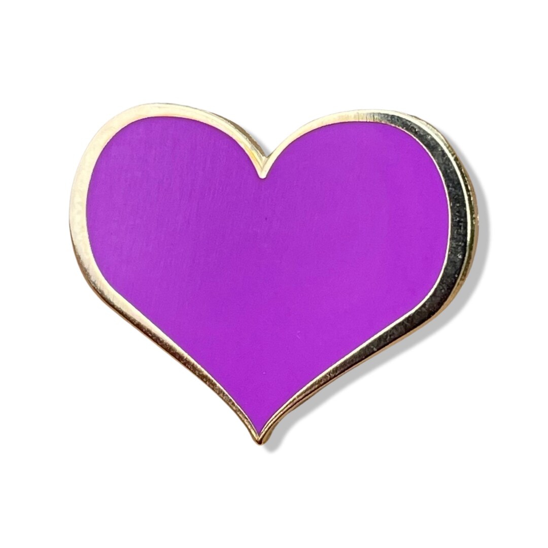 Purple Heart Pin: Kawaii Enamel Lapel Accessory (1-inch) - Etsy
