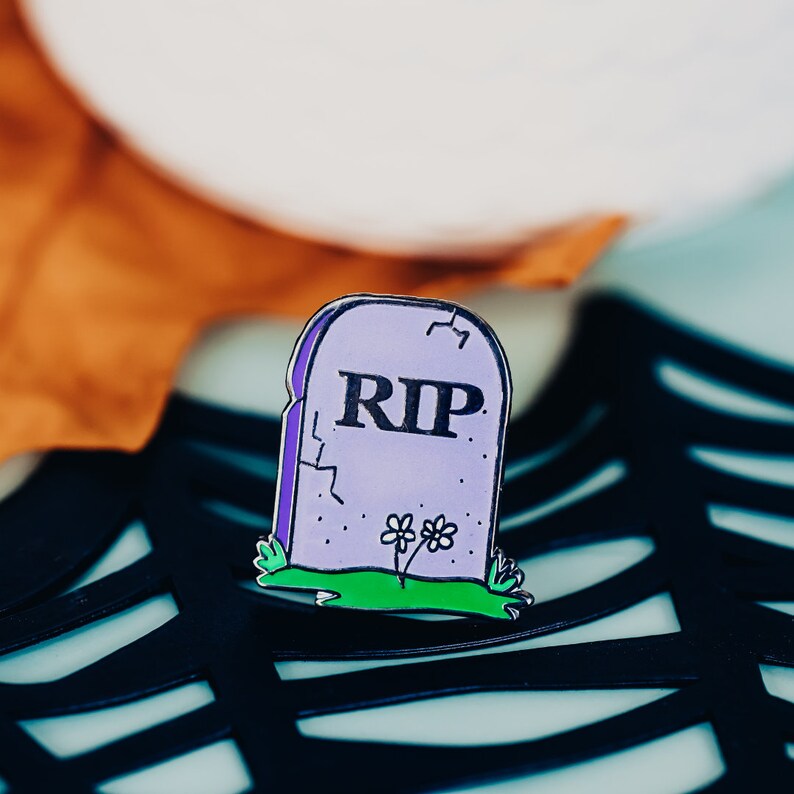 Purple RIP Tombstone Halloween Pins Kawaii Pins Lapel - Etsy