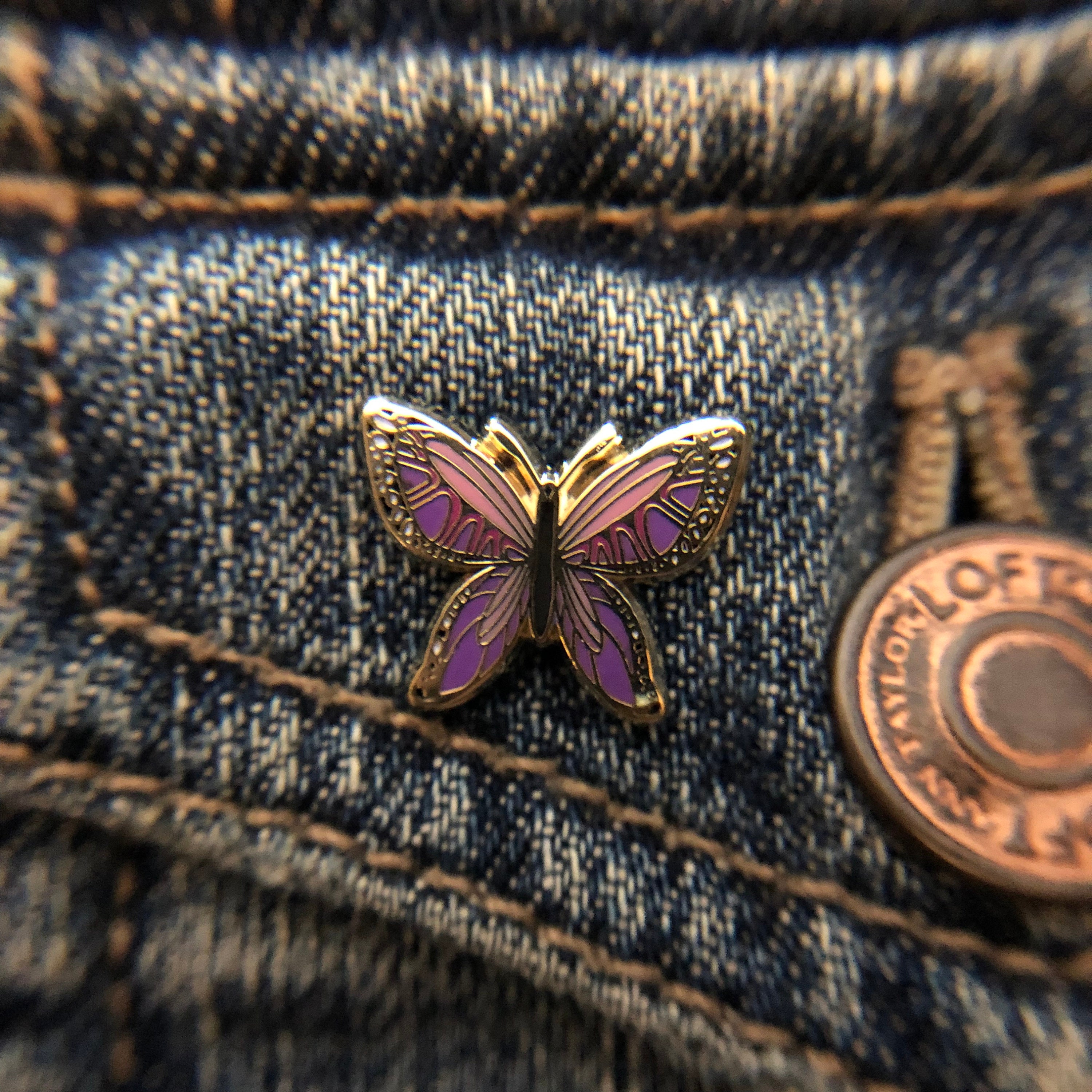 Purple Butterfly enamel pin 3 4 inch butterfly pin butterflies lapel pins pins butterfly gifts buttons enamel pins pinback kawaii Etsy