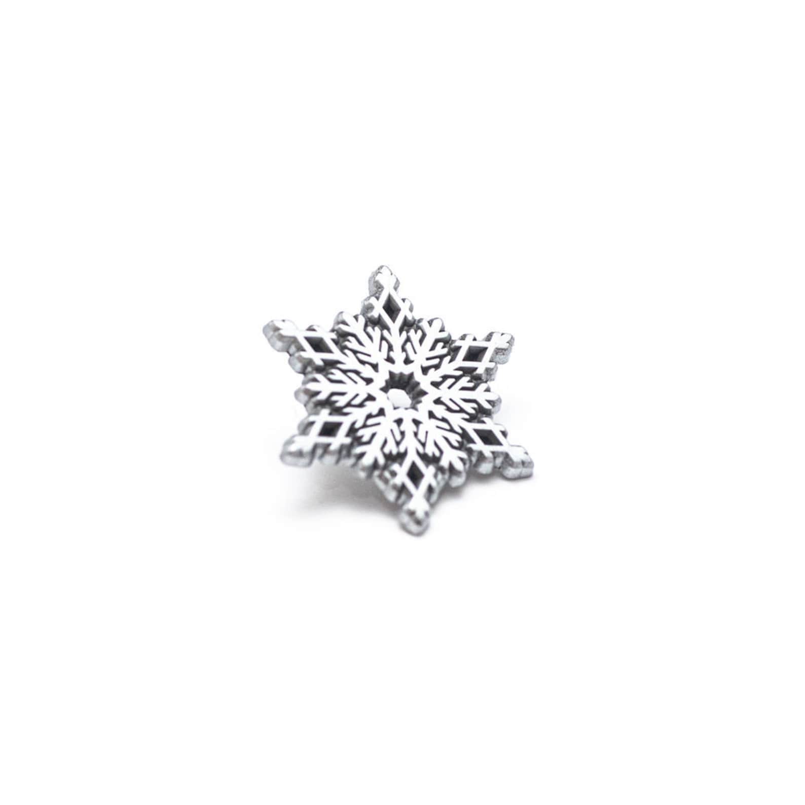 Antique Silver Snowflake Enamel Pin Lapel Pin Winter - Etsy