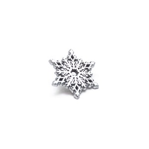 Antique Silver Snowflake Enamel Pin, Lapel Pin, Winter Solstice ...