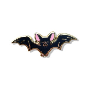 Black Bat Enamel Pin - Halloween Pins, Kawaii Pins, Lapel Pins, Animal ...