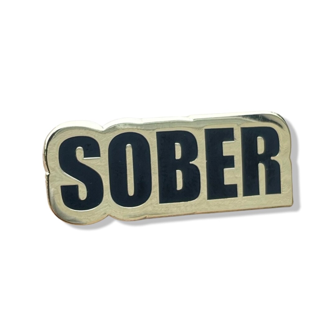 Gold Sober Enamel Pin - 12 Step Program. Treatment, Recovery, Addiction ...