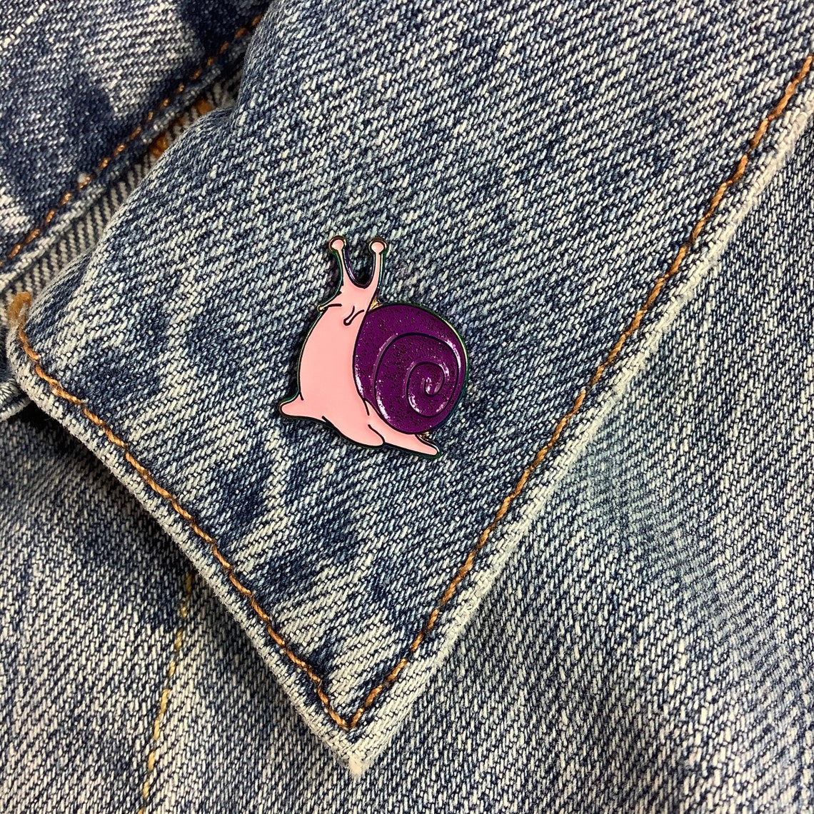 Pink and Purple Rainbow Snail Enamel Pin 0.75 Kawaii - Etsy