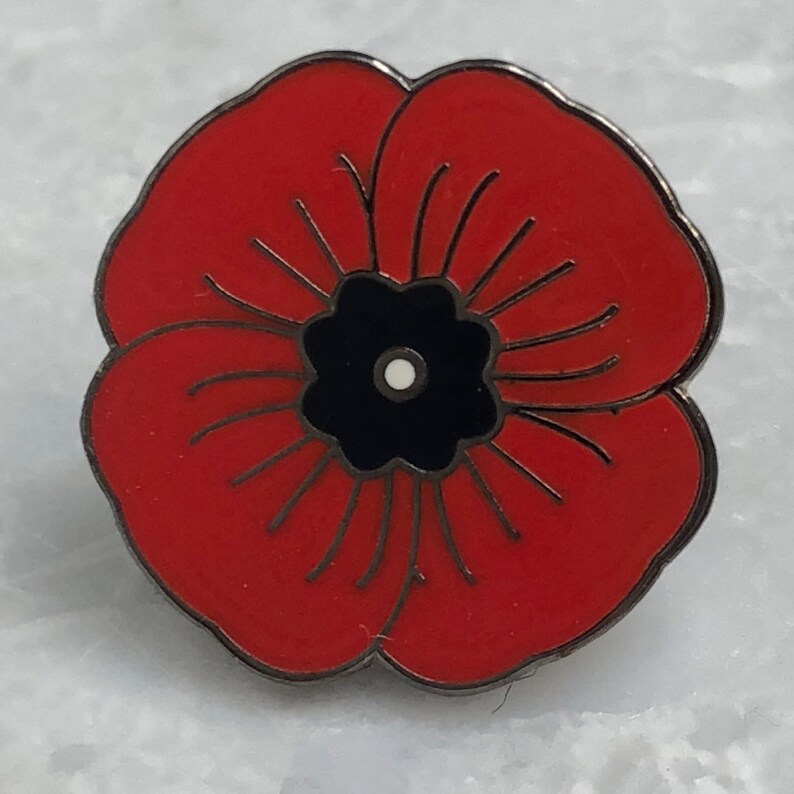 Memorial Poppy enamel lapel pin WWI WWII World War | Etsy Memorial Poppy enamel lapel pin WWI WWII World War | Etsy