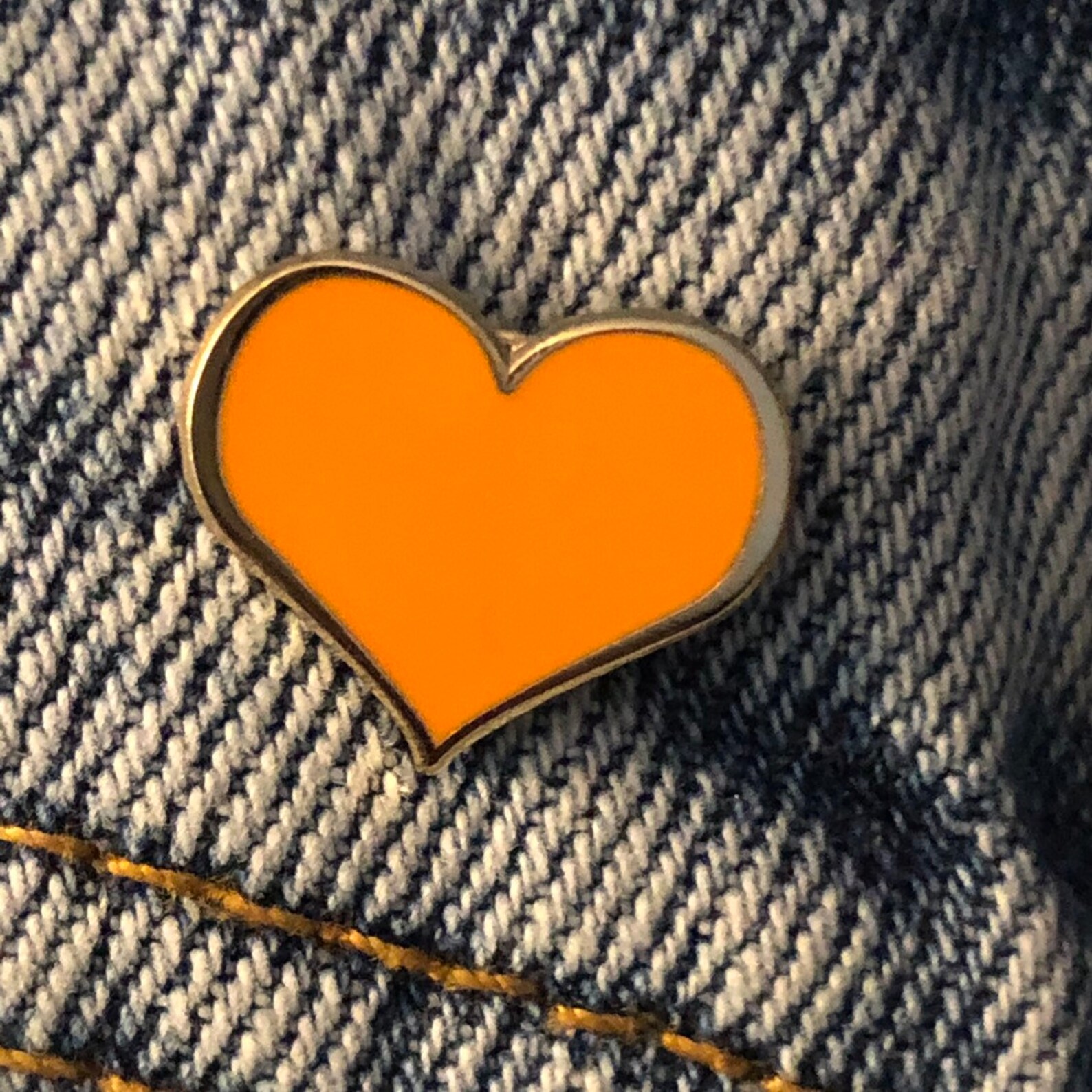 Orange Heart Enamel Pin 1/2-inch Kawaii Pins Infertility - Etsy
