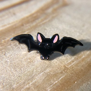 Black Bat Enamel Pin - Halloween Pins, Kawaii Pins, Lapel Pins, Animal ...