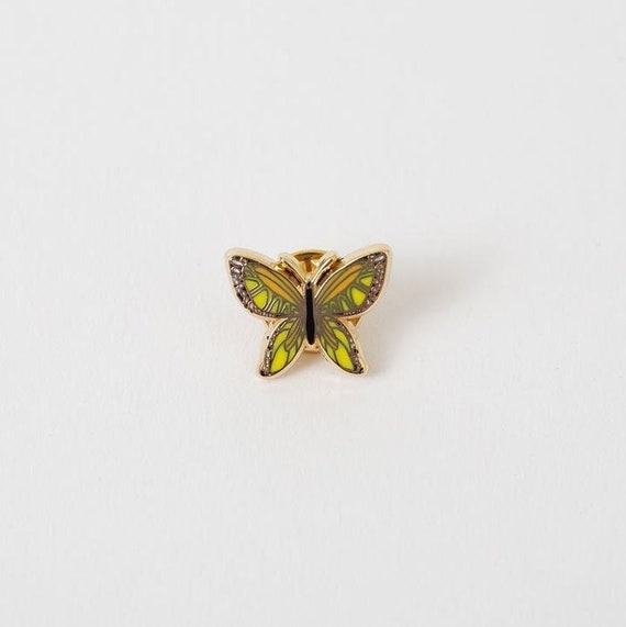 Yellow butterfly pin store