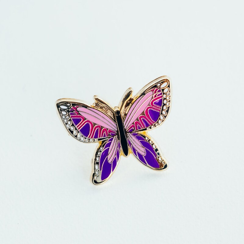 Purple Butterfly Pin - Etsy